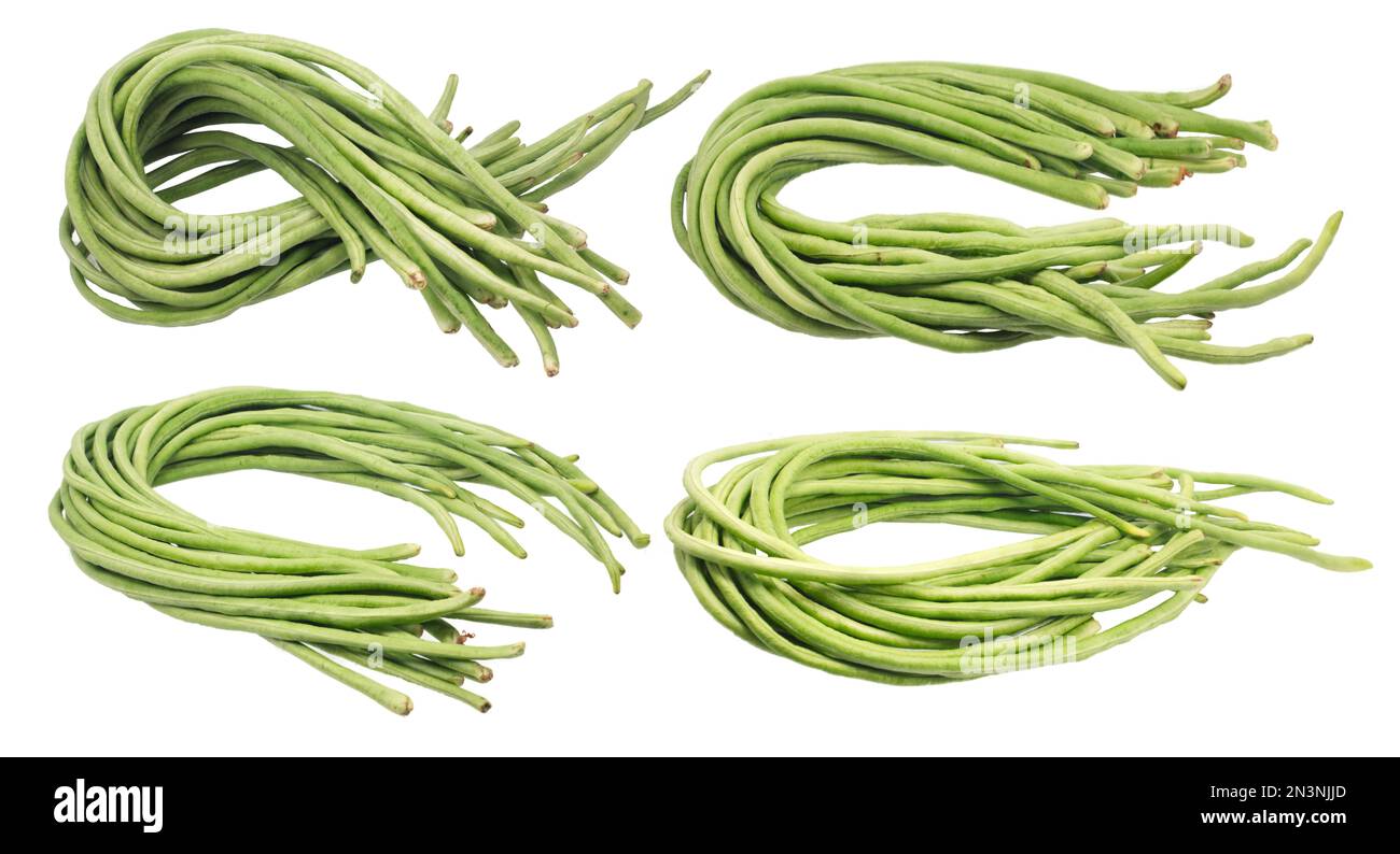 Green Long bean isolated on white background Stock Photo - Alamy
