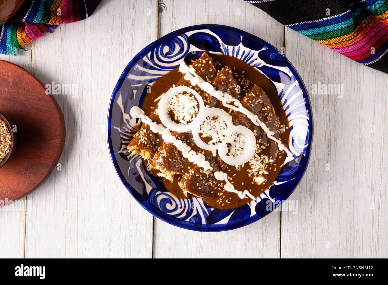 Chicken enmoladas. Also known as mole poblano enchiladas, they are a ...