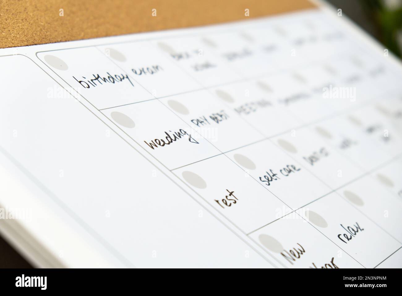 Monthly PLANNER filled with appointments and plans for next month. Busy ...