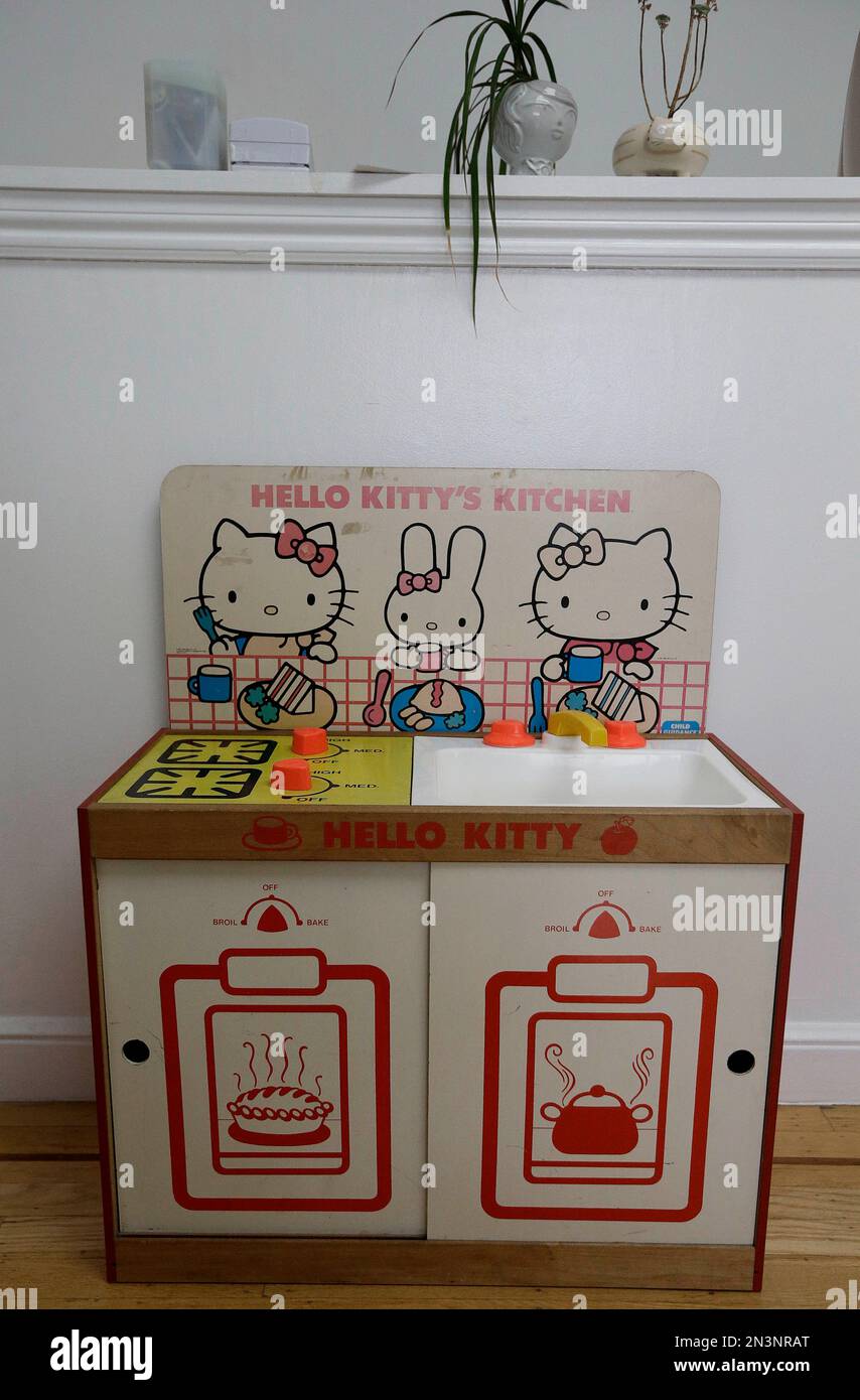 This Monday, Oct. 13, 2014 photo shows a Sanrio Hello Kitty toy stove ...