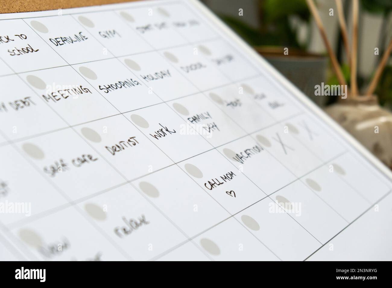 Monthly PLANNER filled with appointments and plans for next month. Busy ...