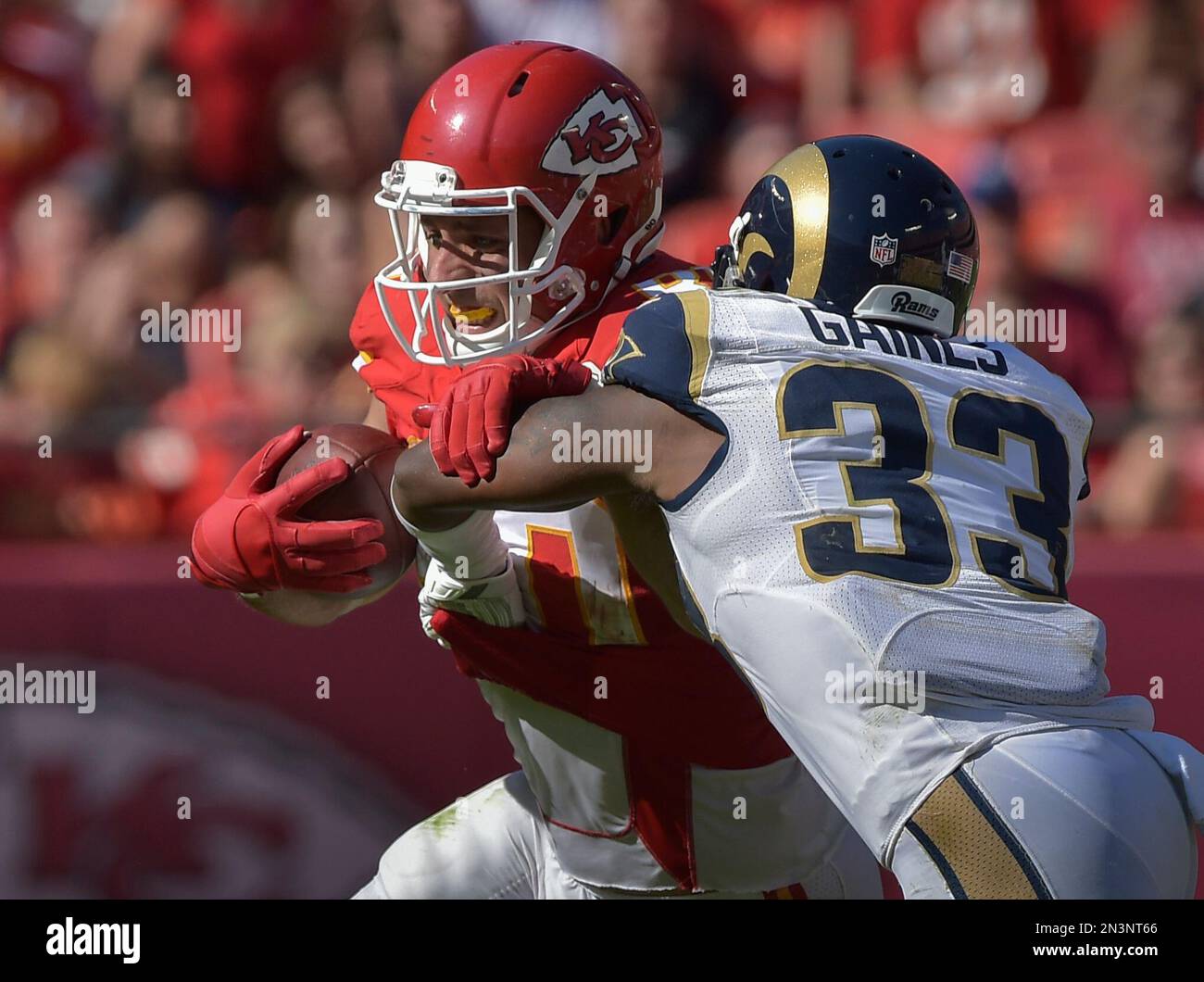 Kansas City Chiefs tight end Anthony Fasano (80) is tackled by St ...