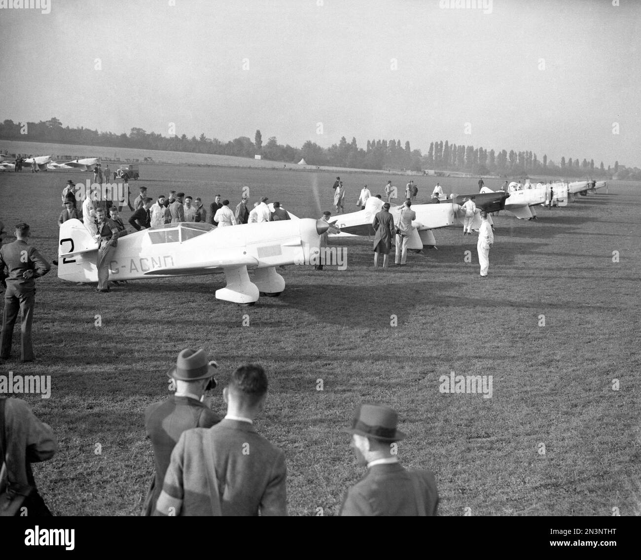 General view of the planes lined up for the start of the King's Cup Air ...