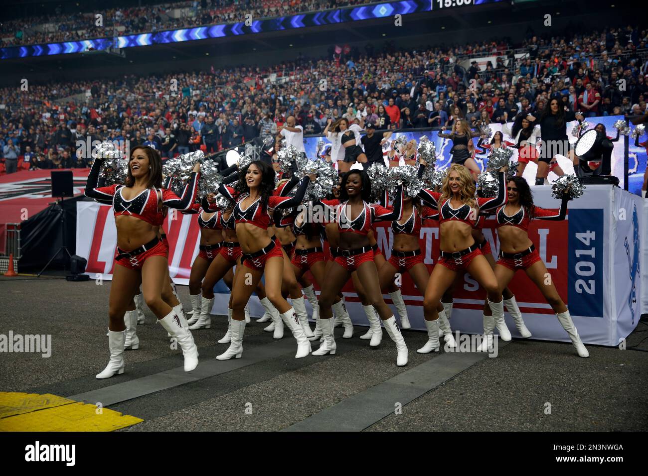 Atlanta Falcons cheerleaders perform with Little Mix before the NFL ...