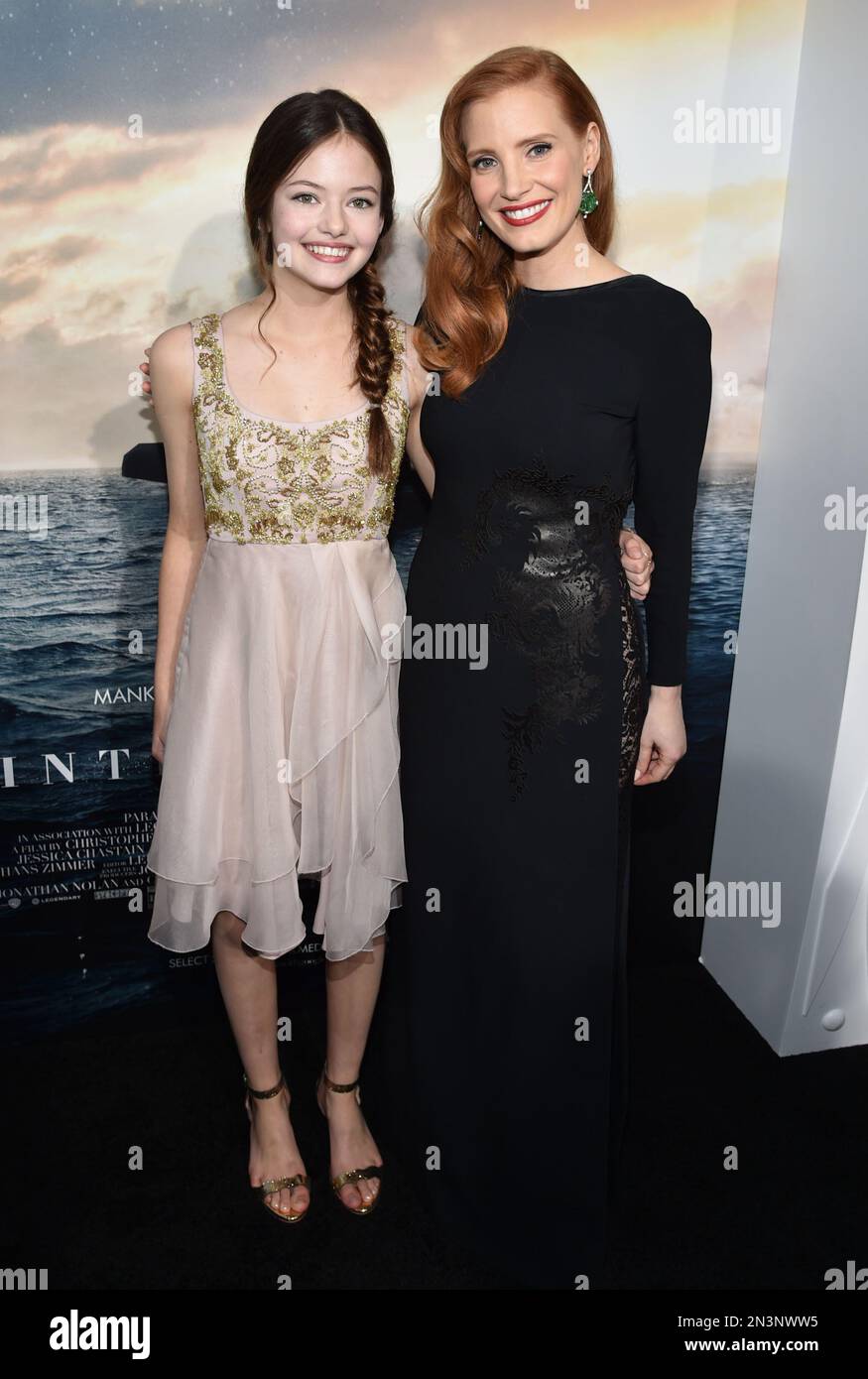 Mackenzie Foy, left, and Jessica Chastain arrive at the premiere of ...