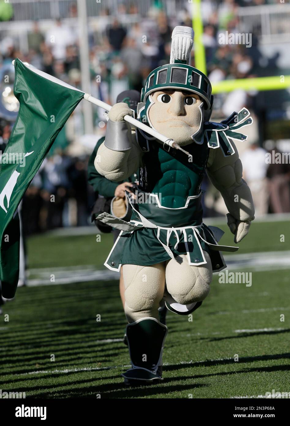 Sparty, the Michigan State mascot is seen during the first half of an ...