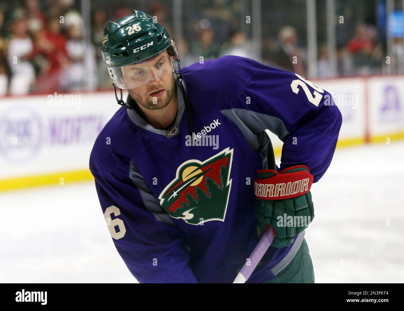 Minnesota Wild left wing Thomas Vanek of Austria warns up prior to an ...