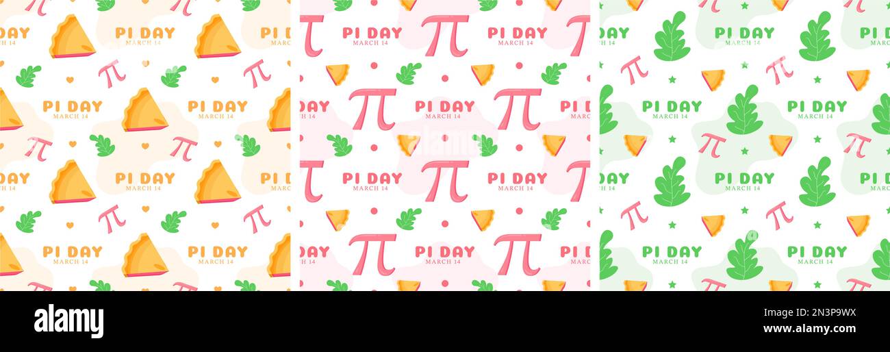 Pi Day Seamless Pattern Design with Mathematical Constants or Baked Pie ...