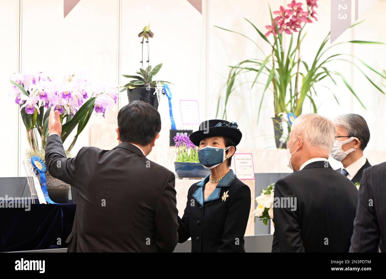 Princess Hisako of Takamado views orchids at Japan Grand Prix ...