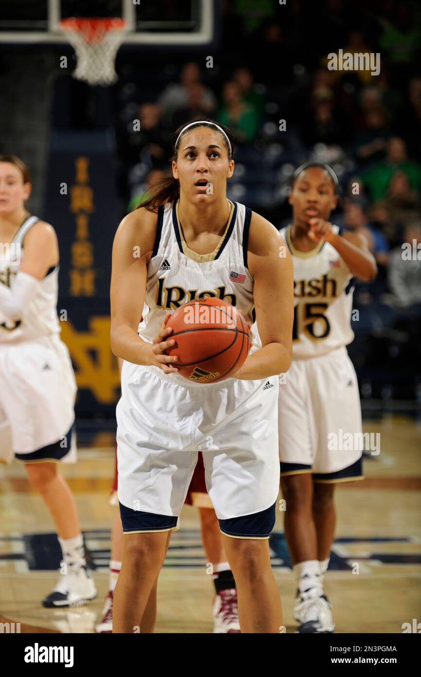 Notre Dame forward Taya Reimer puts up a shot in an NCAA college ...