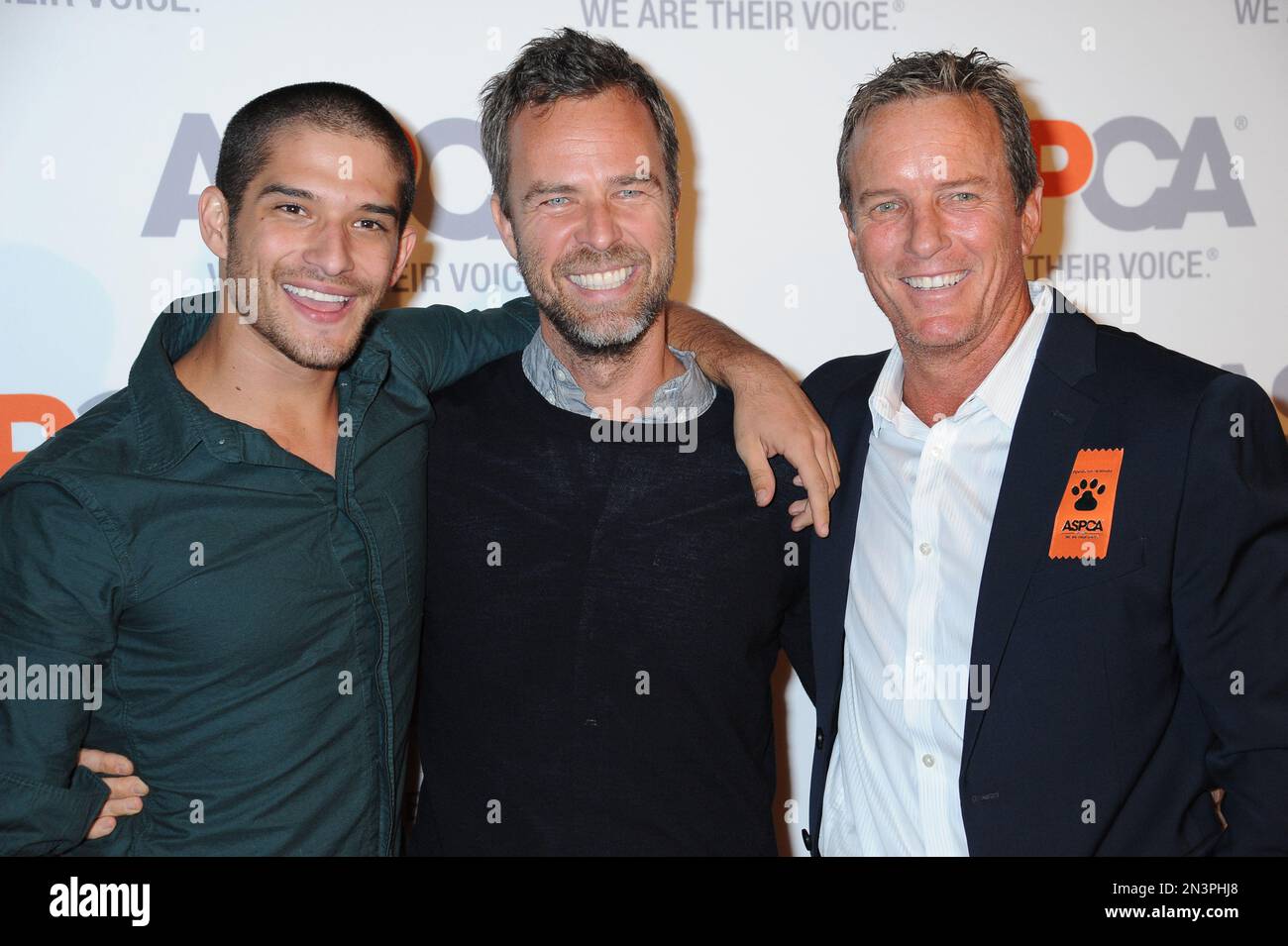 Tyler Posey, from left, JR Bourne, and Linden Ashby arrives at ASPCA ...