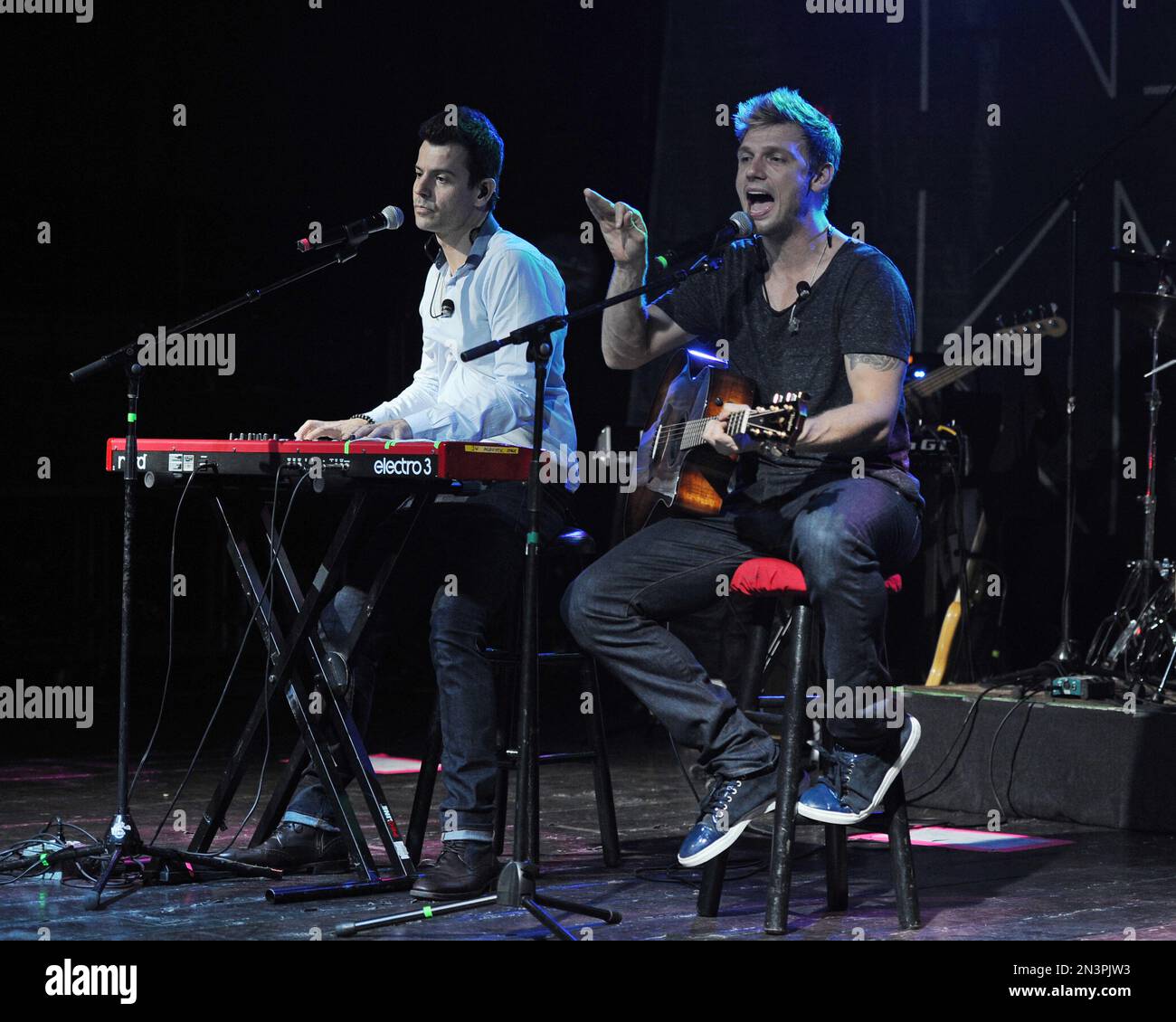 Nick Carter and Jordan Knight perform during the Nick and Knight Tour ...
