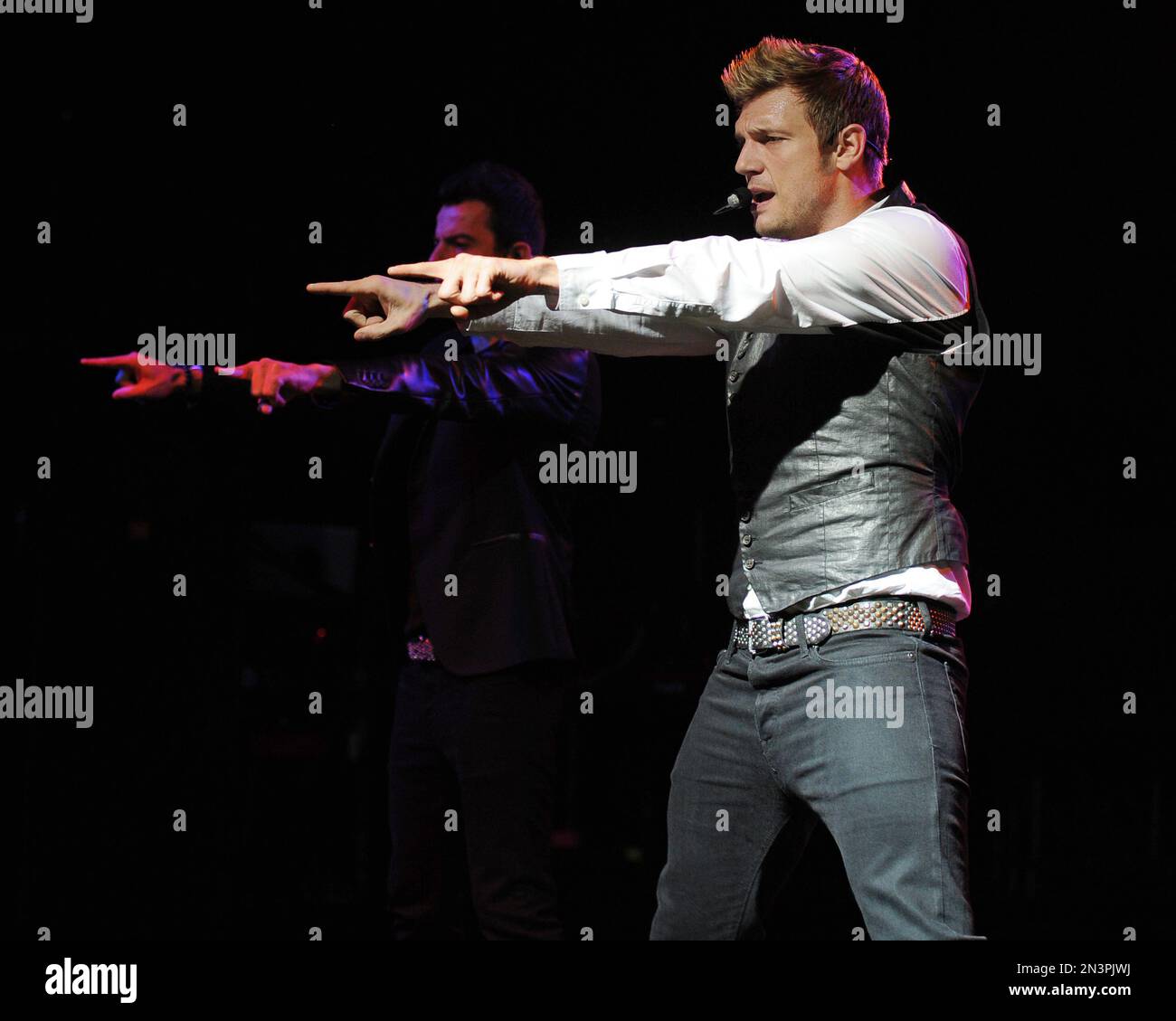 Nick Carter and Jordan Knight perform during the Nick and Knight Tour ...