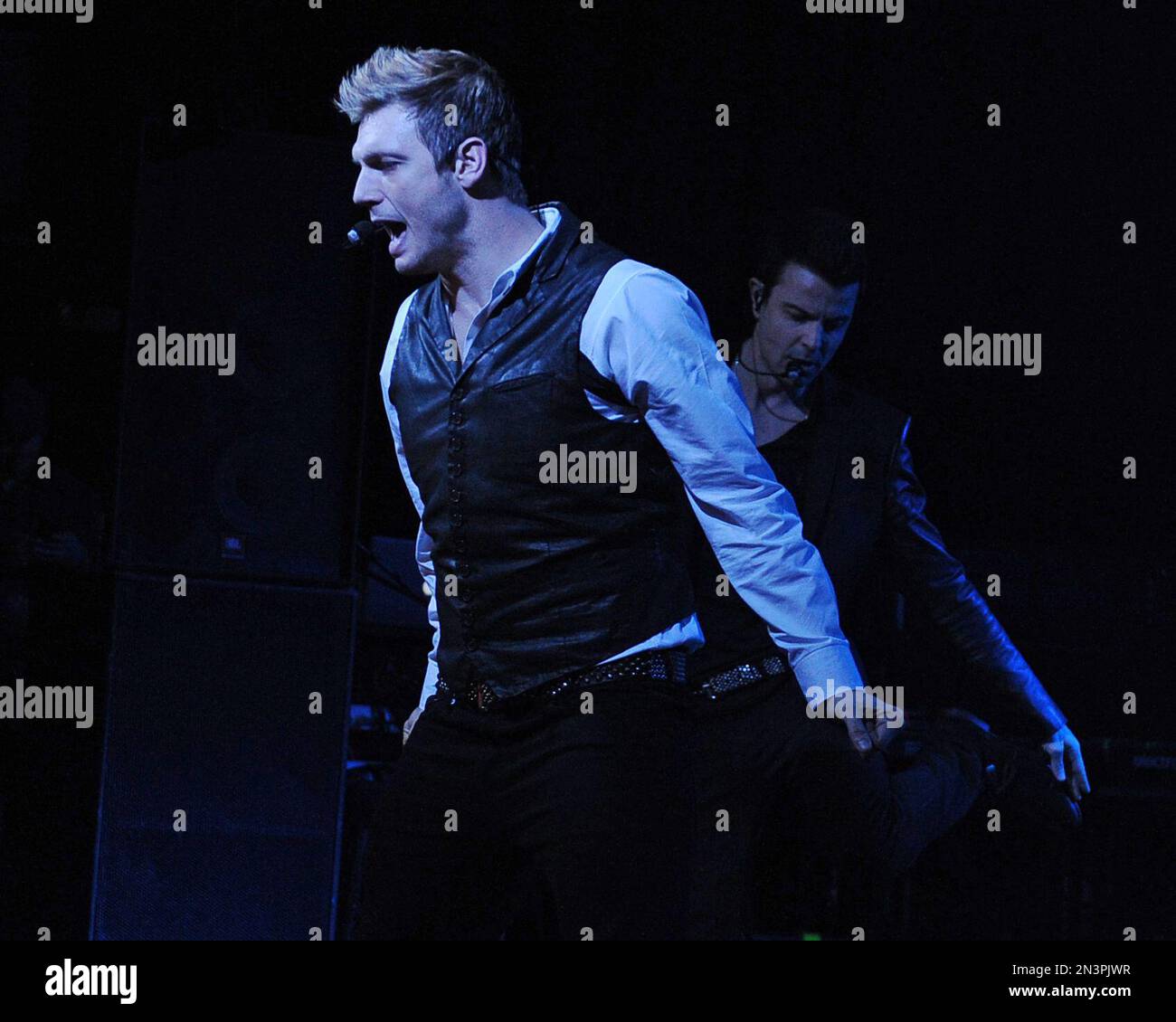 Nick Carter and Jordan Knight perform during the Nick and Knight Tour ...