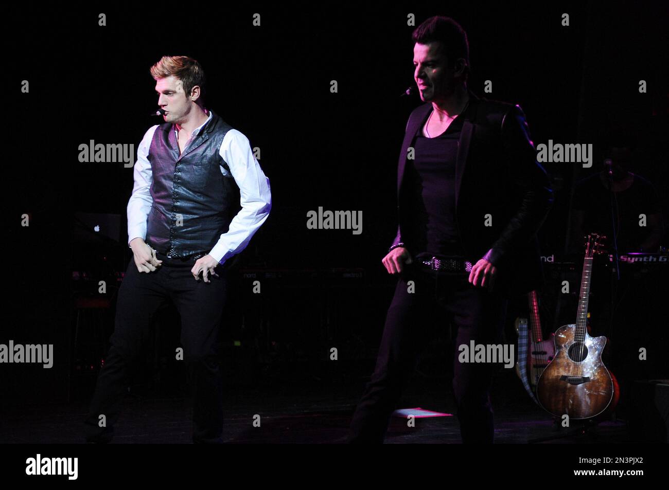 Nick Carter and Jordan Knight perform during the Nick and Knight Tour ...