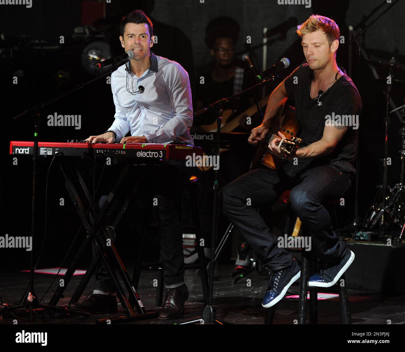 Nick Carter and Jordan Knight perform during the Nick and Knight Tour ...