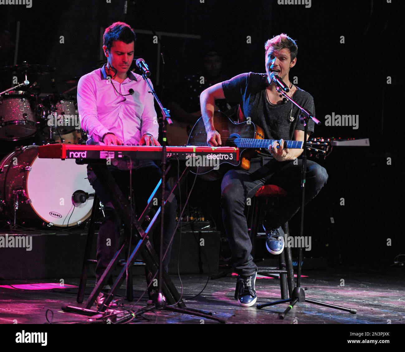 Nick Carter and Jordan Knight perform during the Nick and Knight Tour ...