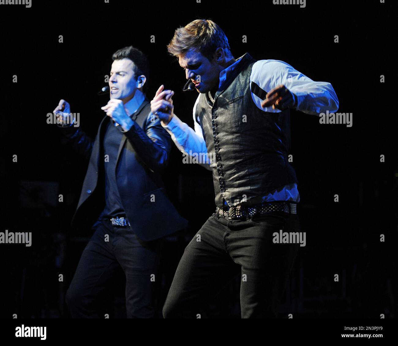 Nick Carter and Jordan Knight perform during the Nick and Knight Tour ...