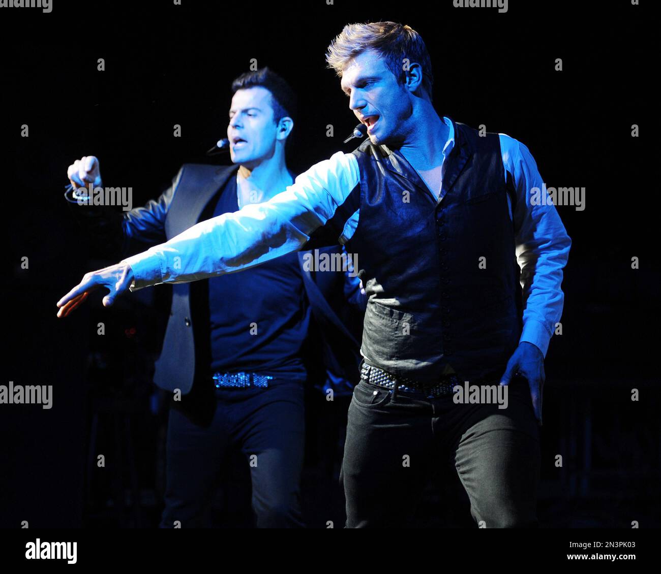 Nick Carter and Jordan Knight perform during the Nick and Knight Tour ...
