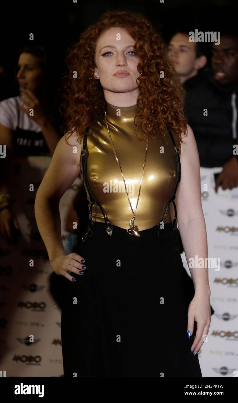 Jess Glynne poses for photographers upon arrival at the Mobo Awards, in ...