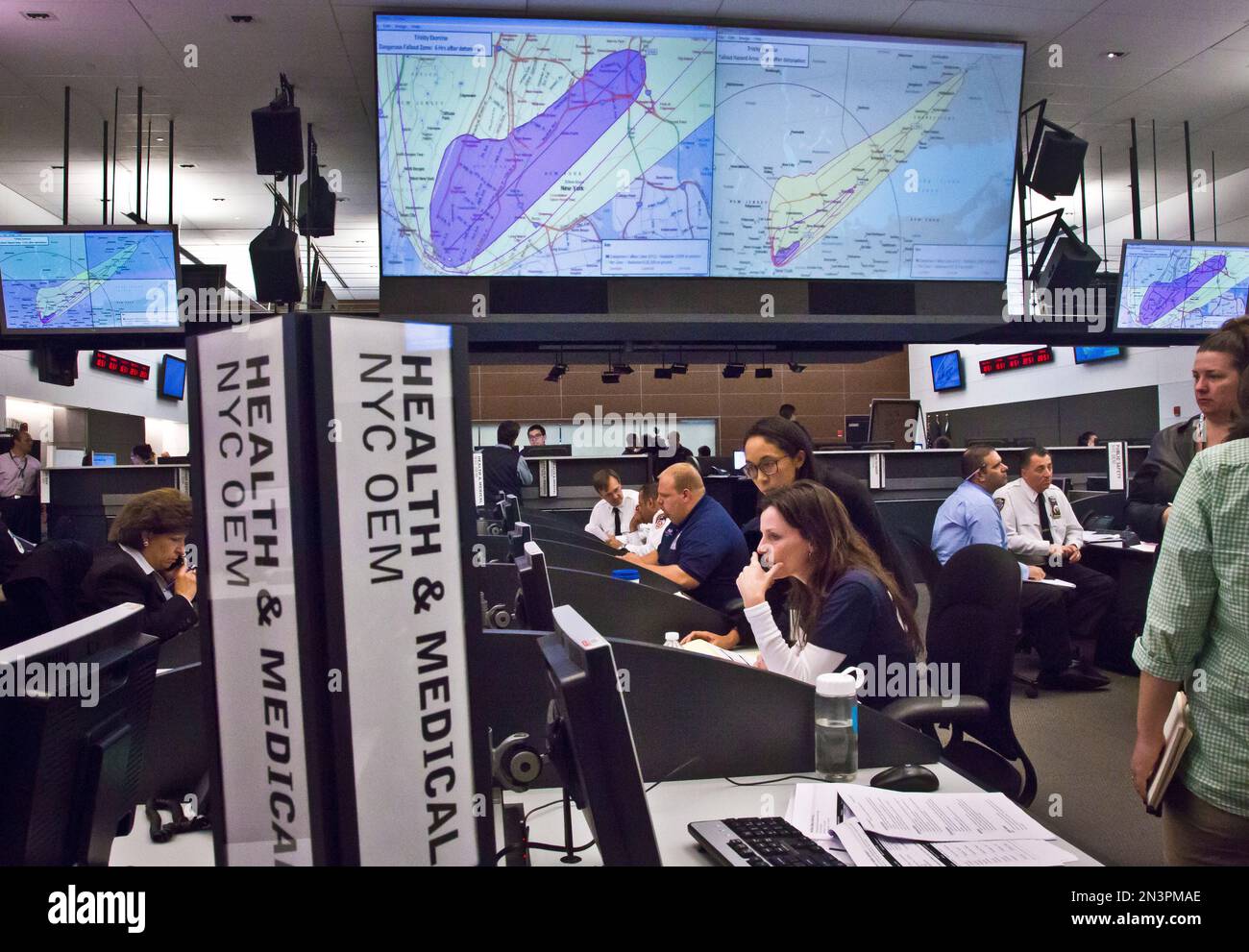 A simulated doomsday map of a nuclear explosion in New York's Manhattan ...