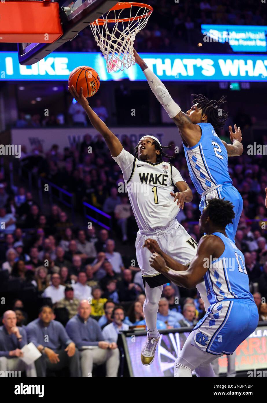 Salem. NC. US, February 7, 2023: Wake Forest University senior Tyree ...