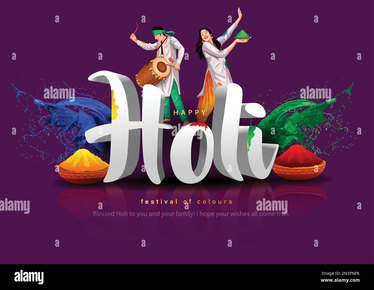 Beautiful poster for Indian festival Happy Holi with3d letter ...