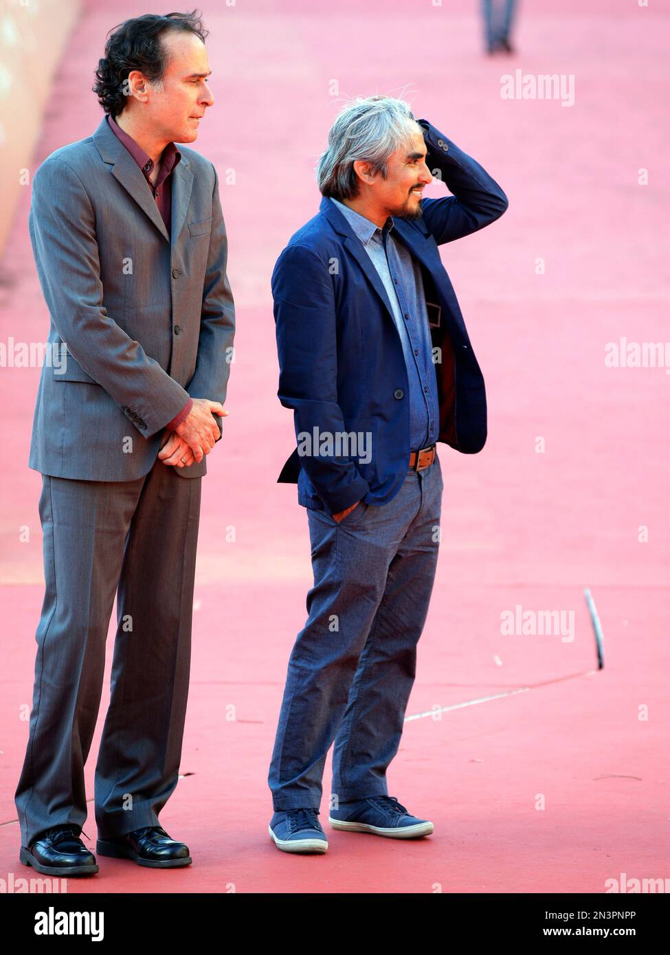 Actor Paul Vega, left, and director Hector Galvez pose for the ...