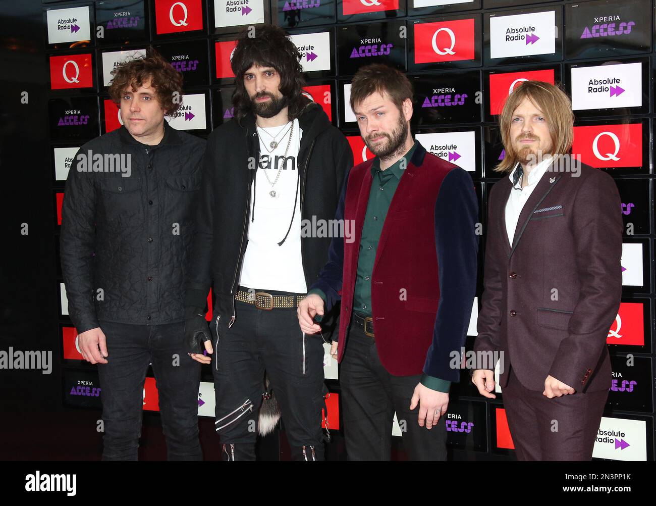 From left, Kasabian members Ian Matthews, Sergio Pizzorno, Tom Meighan ...