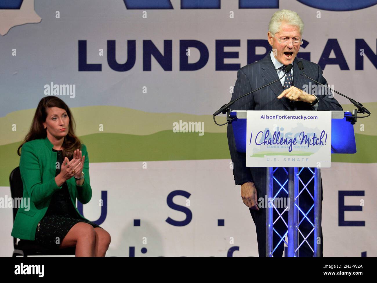 Former President Bill Clinton speaks during a rally for Kentucky ...