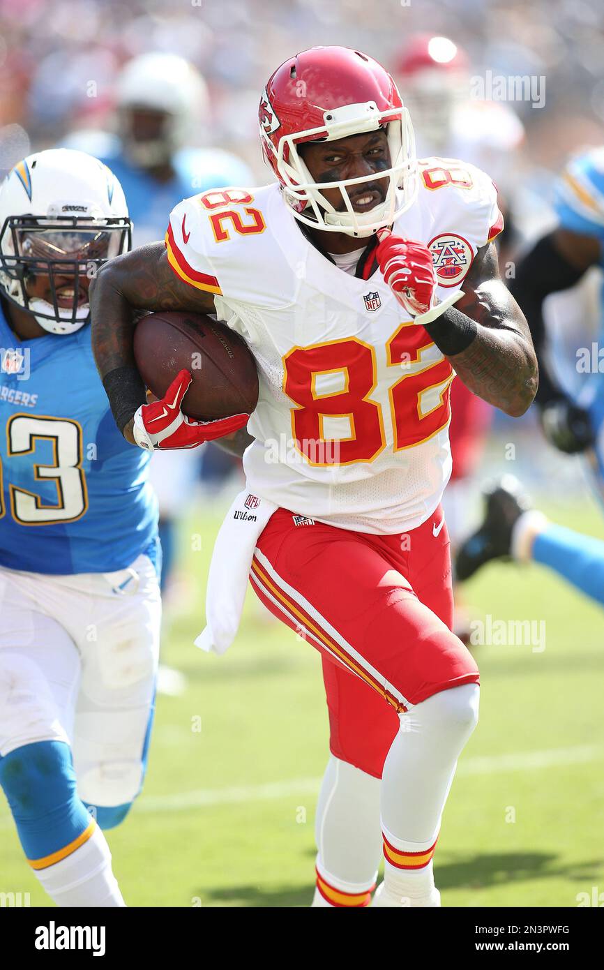 Kansas City Chiefs wide receiver Dwayne Bowe #82 in action against the San Diego Chargers during ...