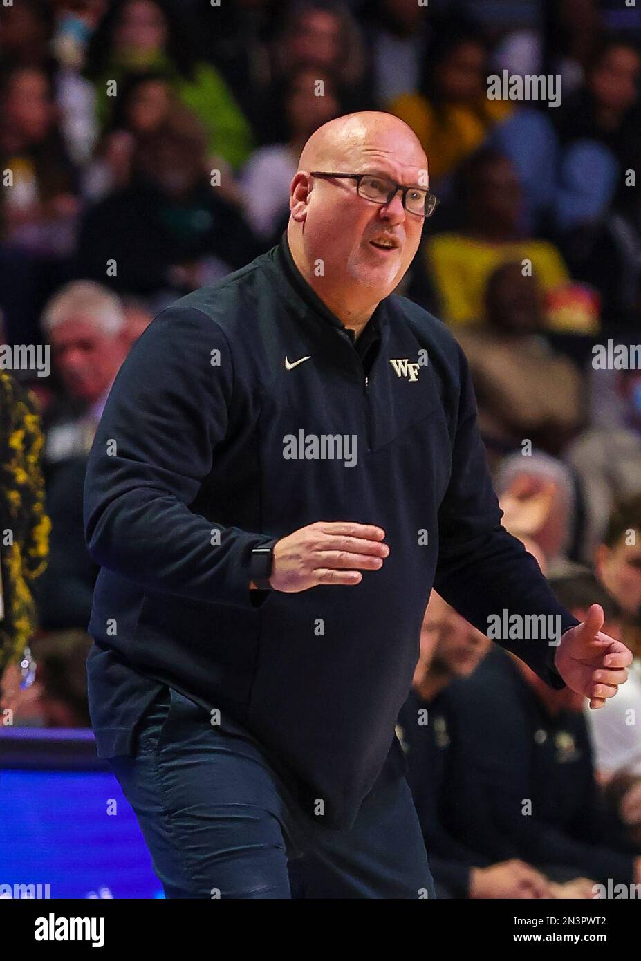 Salem. NC. US, February 7, 2023: Steve Forbes is the head basketball ...