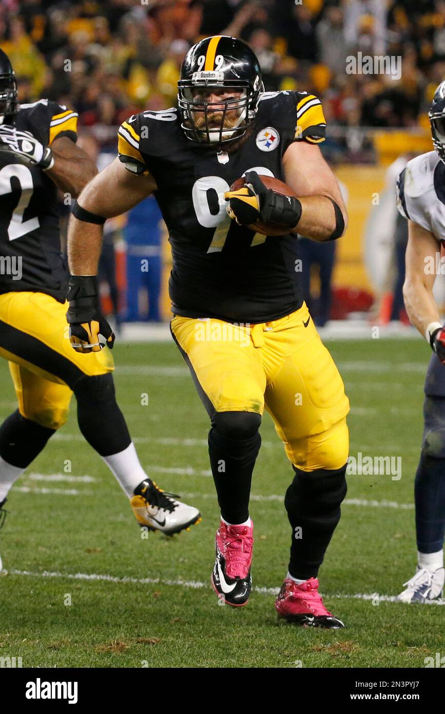 Pittsburgh Steelers defensive end Brett Keisel (99) runs after ...