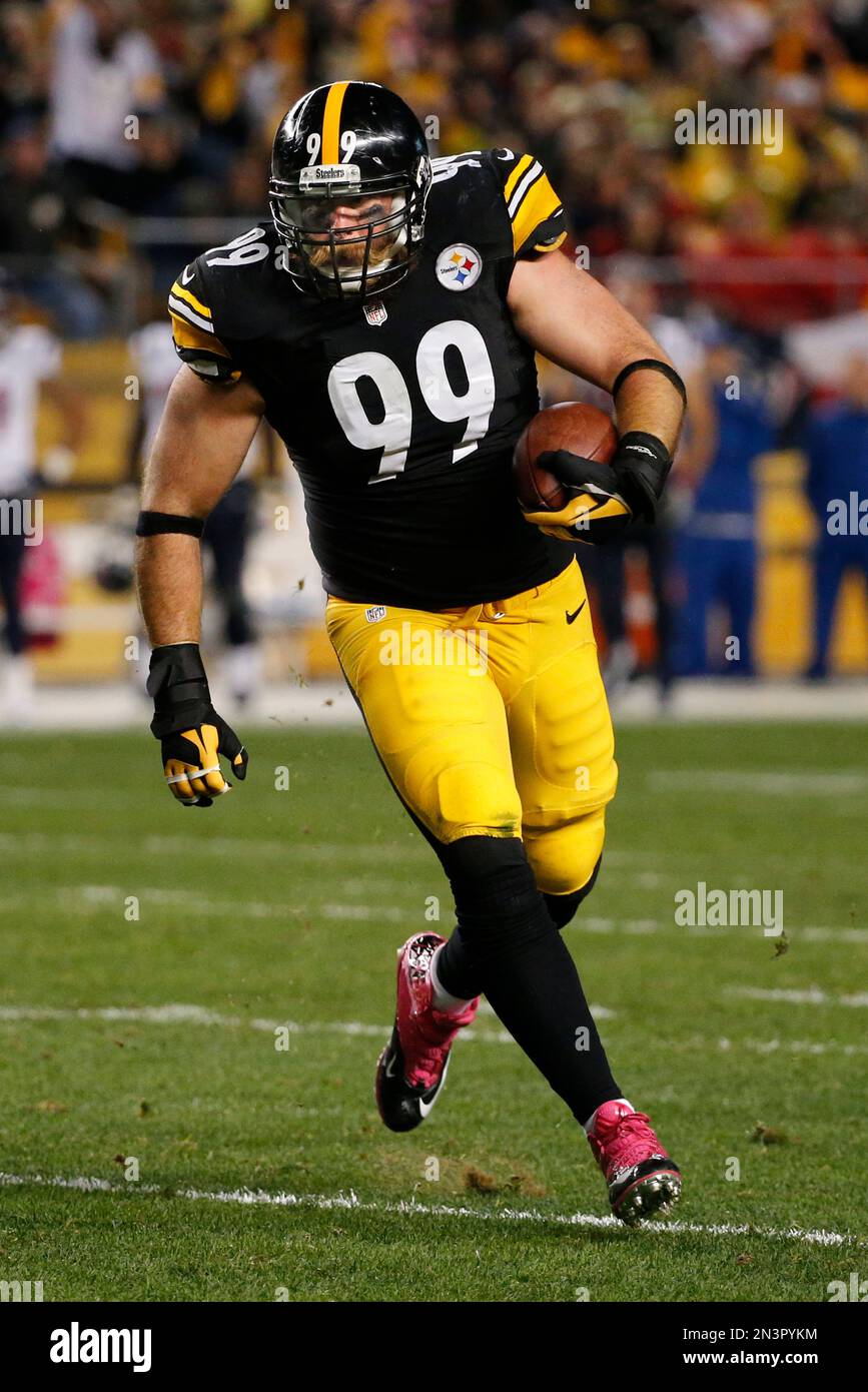 Pittsburgh Steelers defensive end Brett Keisel (99) runs after ...