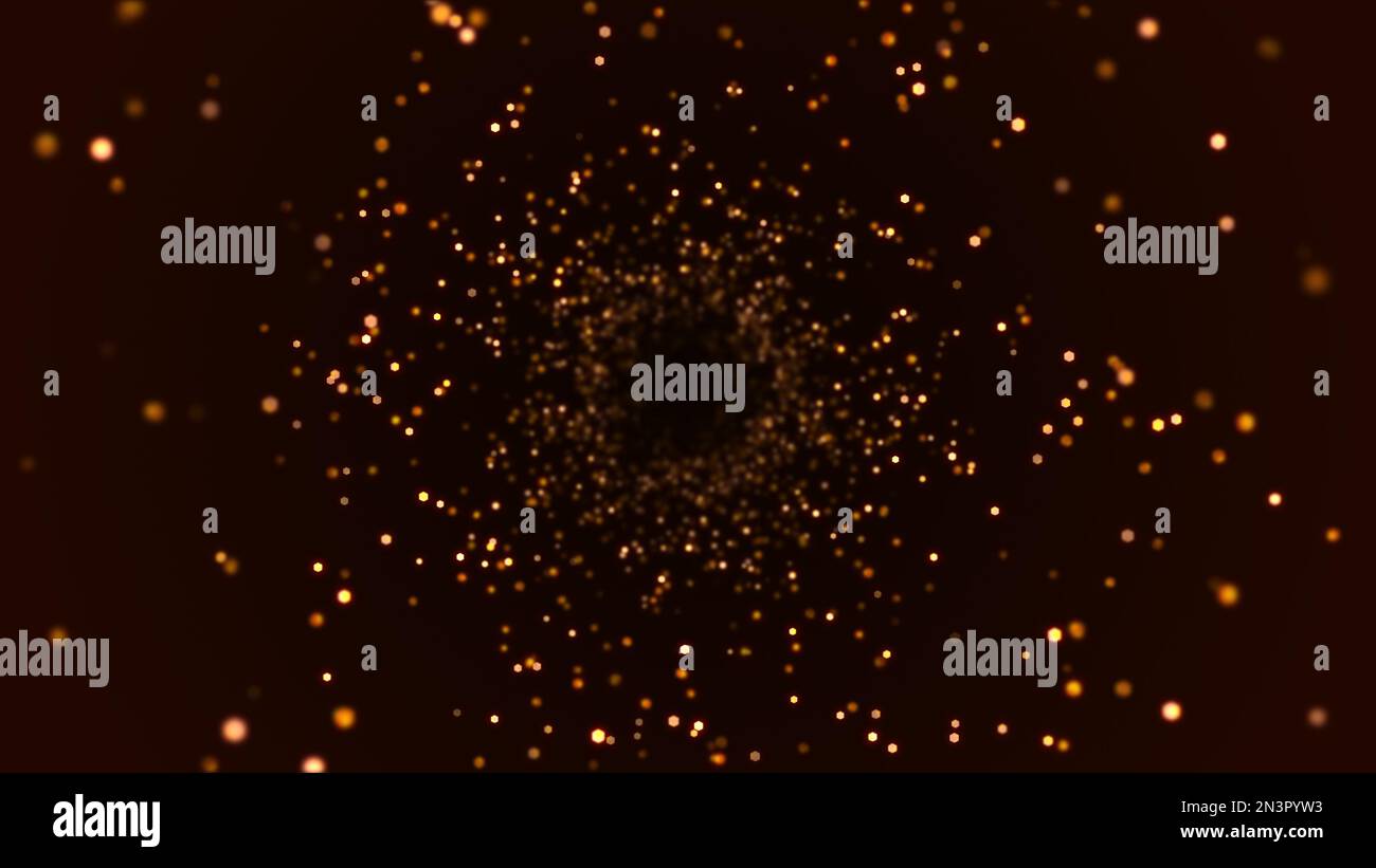 Abstract shiny golden particles background 3d illustration Stock Photo ...
