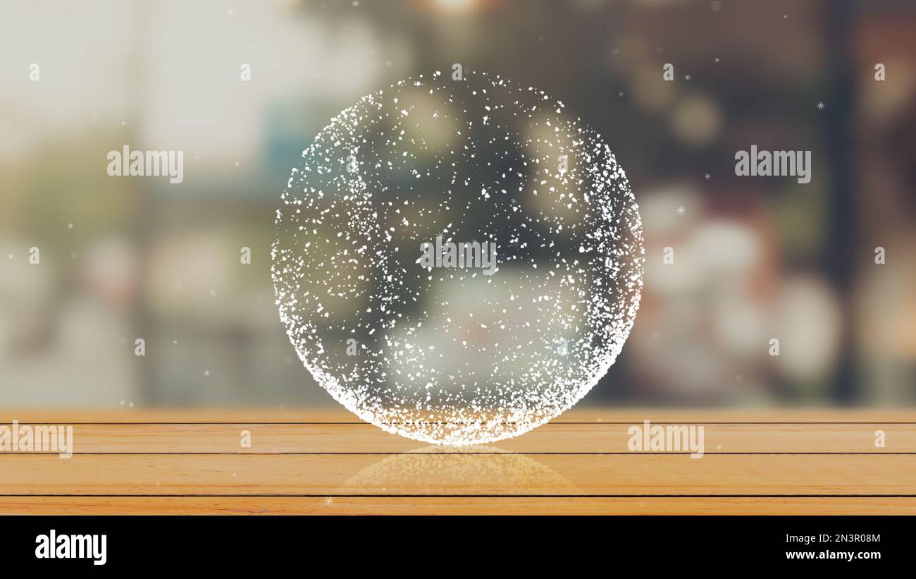 Christmas snow globe magic ball 3d illustration Stock Photo - Alamy