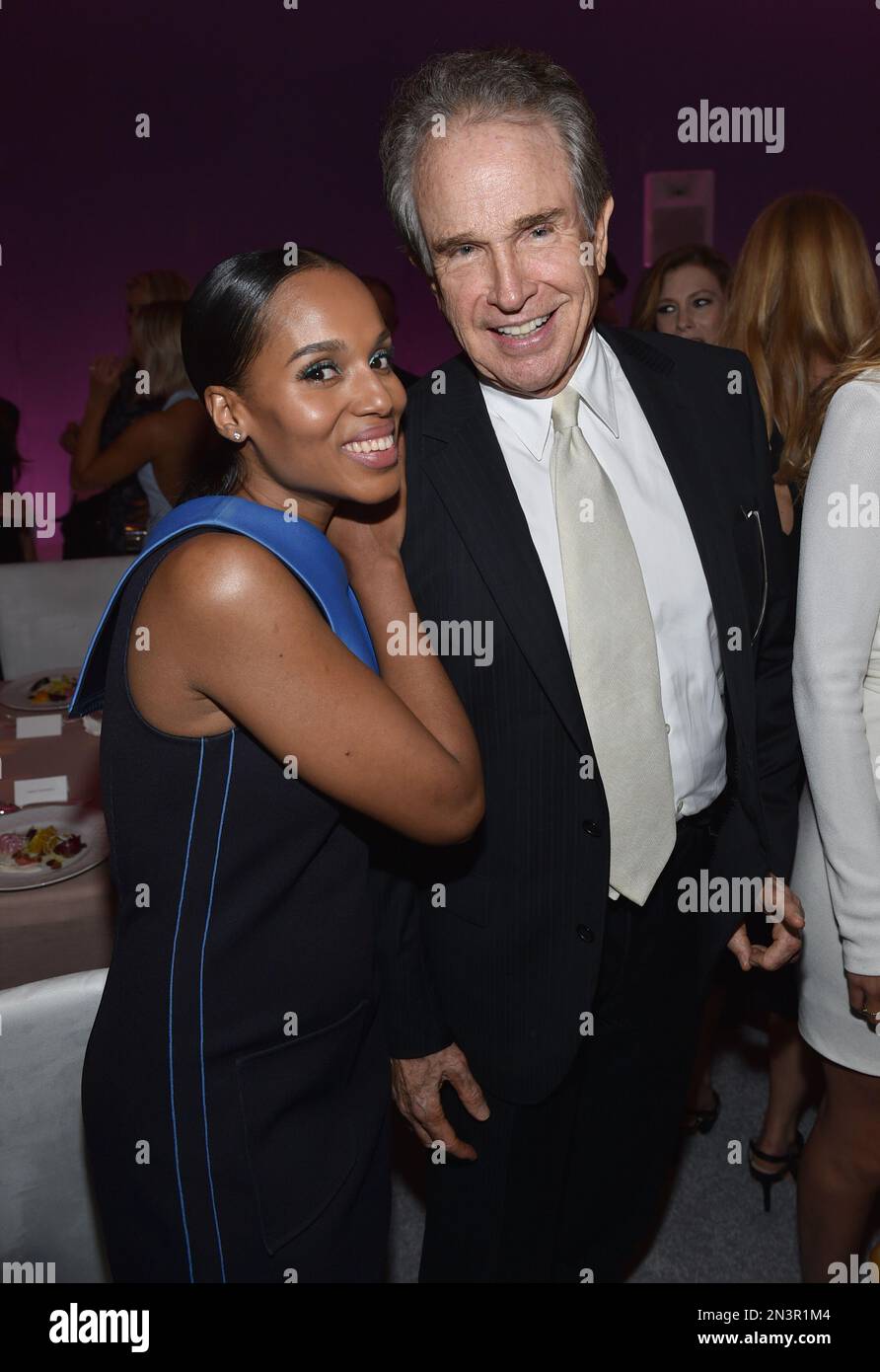Kerry Washington, left, and Warren Beatty attend ELLE's 21st annual ...