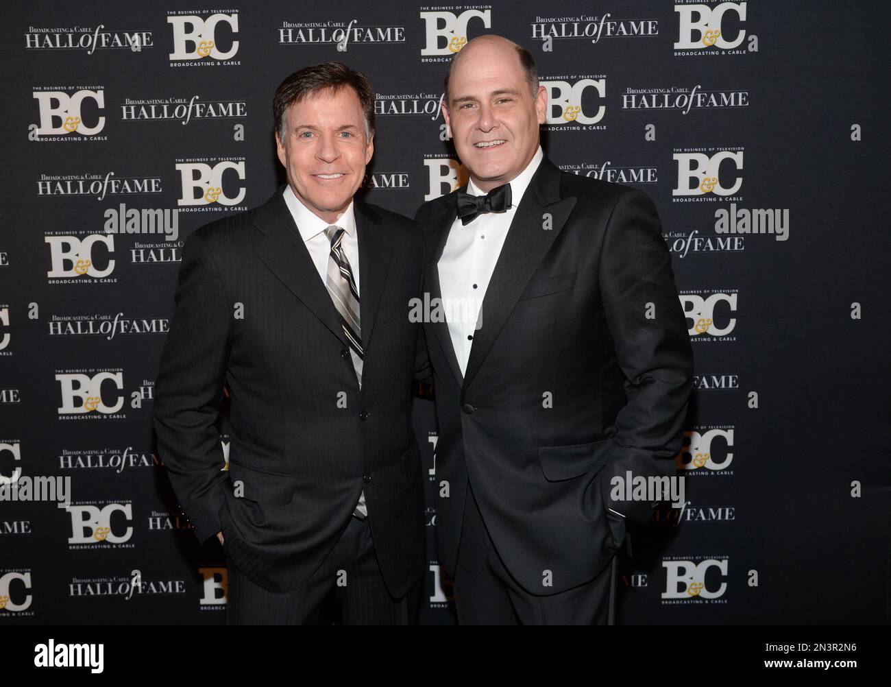 Bob Costas, left, and "Mad Men" creator Matthew Weiner attend the 24th ...