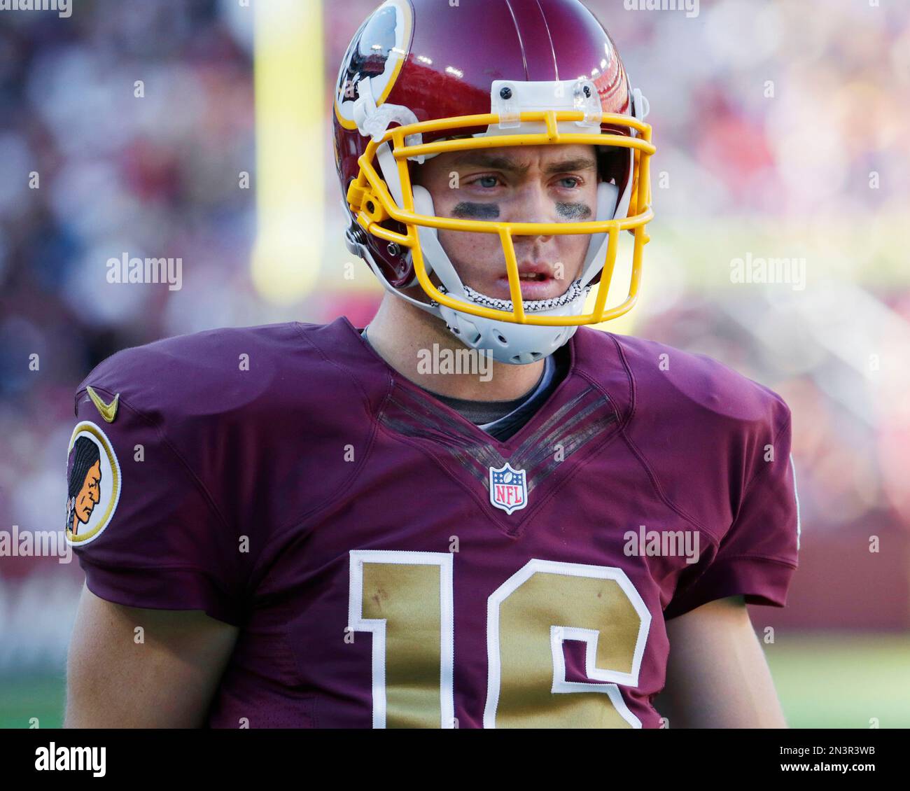 Washington Redskins quarterbacks Colt McCoy on the sidelines during a ... Washington Redskins quarterbacks Colt McCoy on the sidelines during a ...