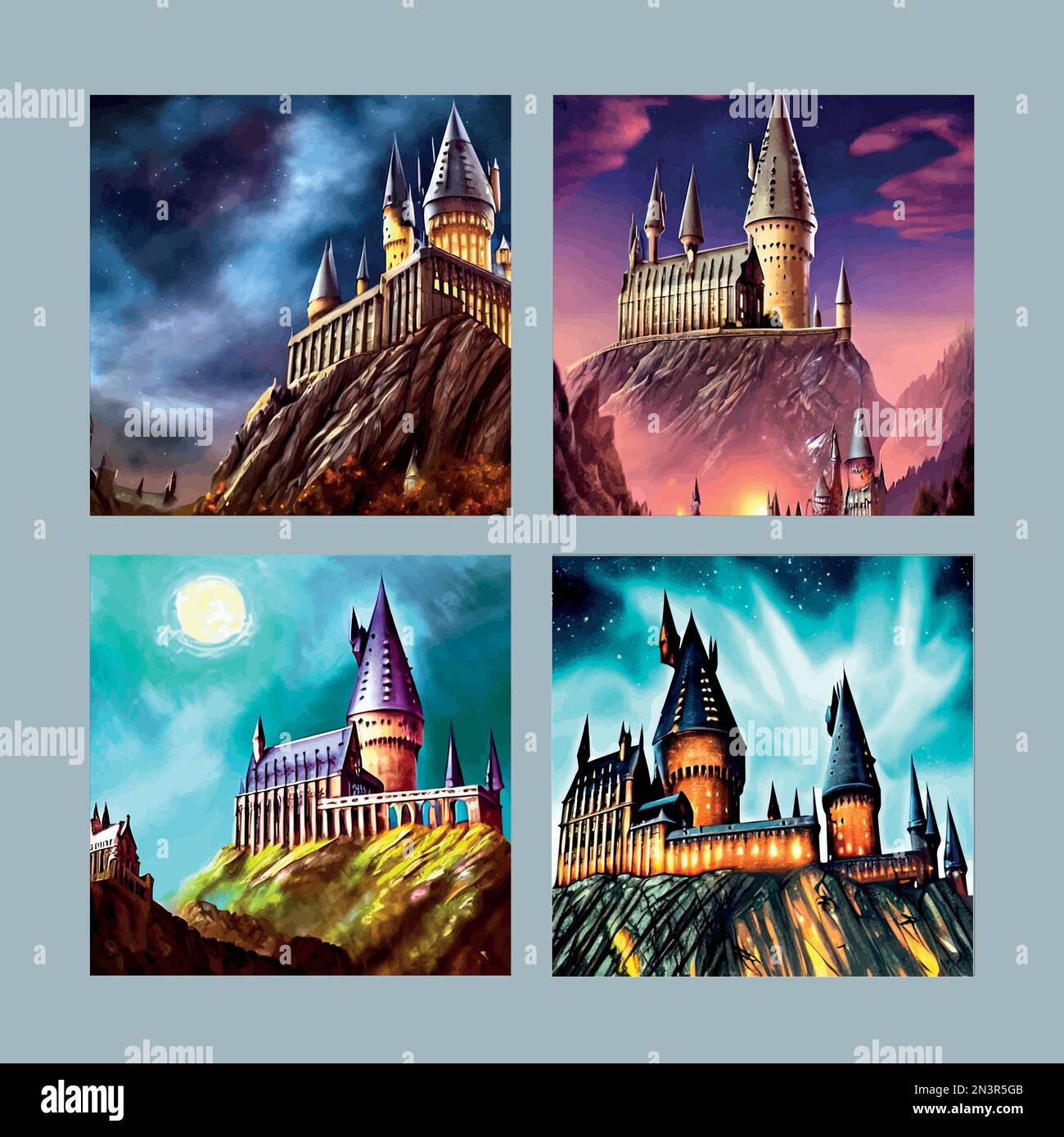 Hogwarts Castle Cartoon