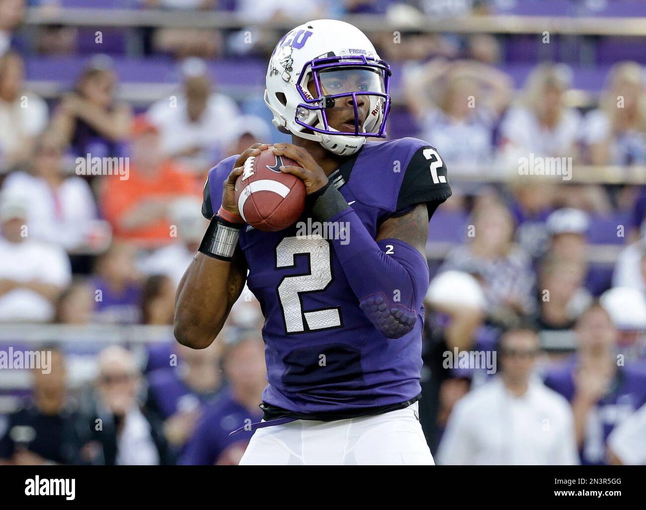 TCU quarterback Trevone Boykin (2) prepares to pass during an NCAA ...