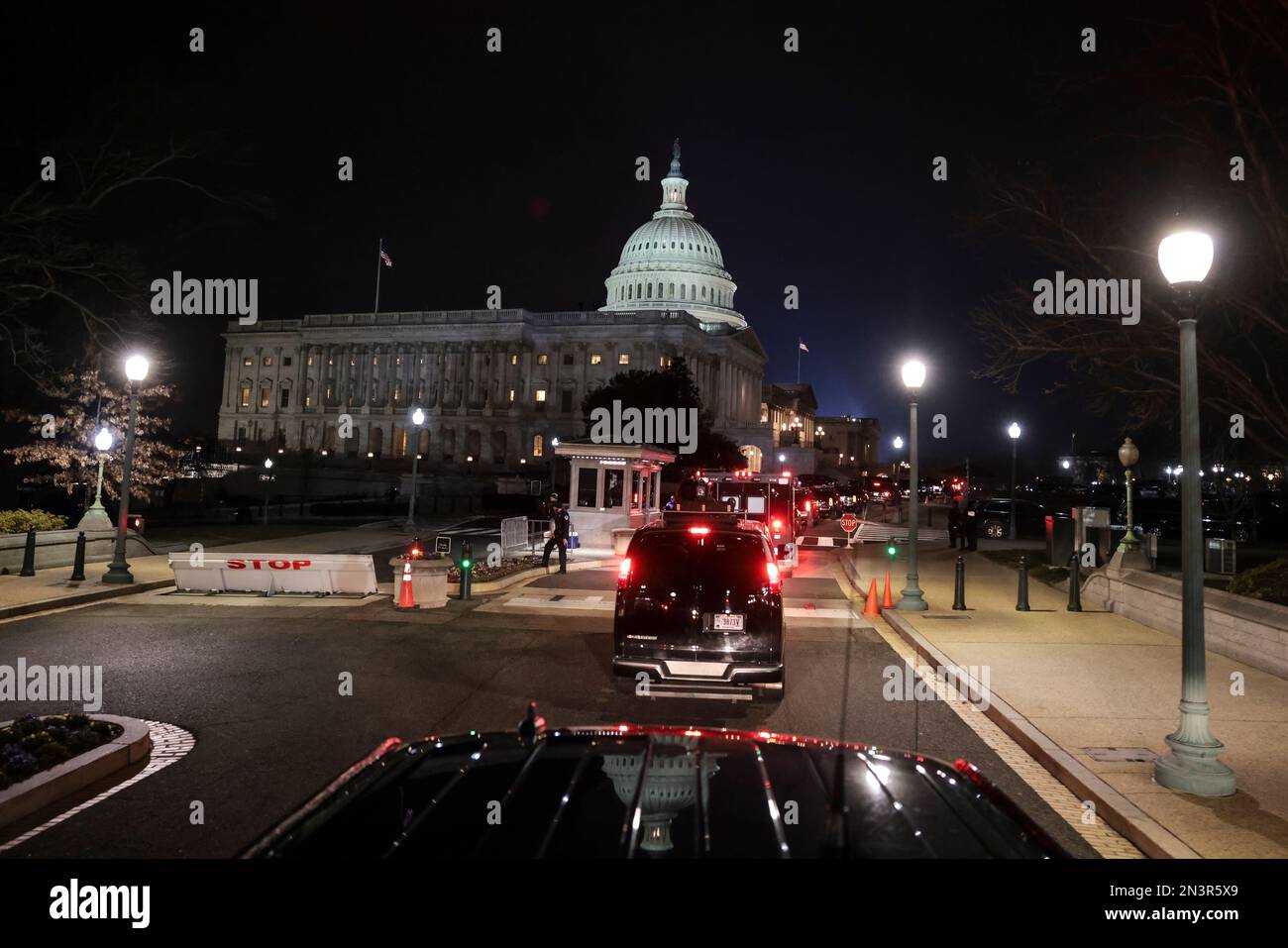 U.S. President Joe Biden's motorcade arrives at the U.S. Capitol, where ...