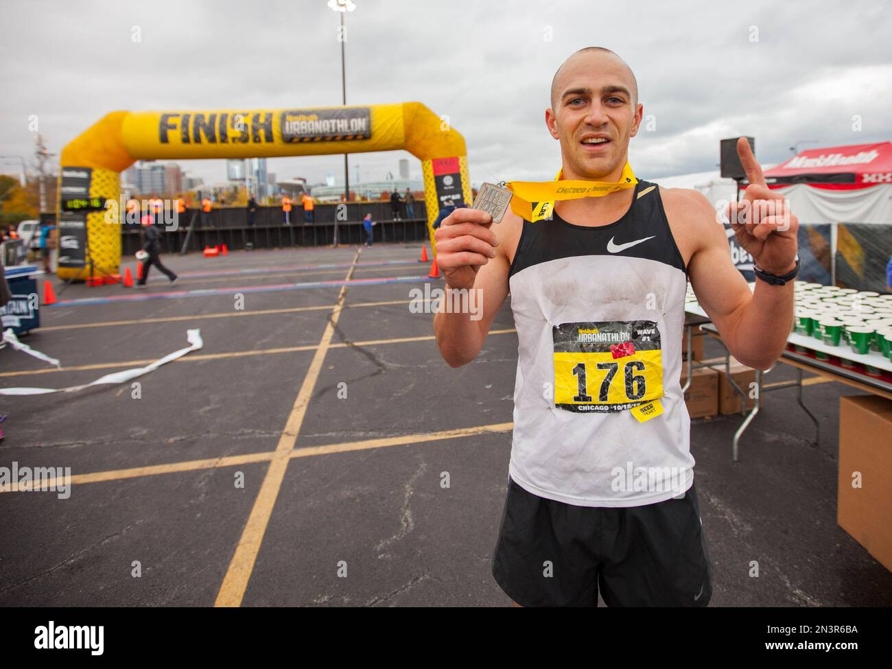 Classic Distance winner male division Justin Stewart at the finish line ...