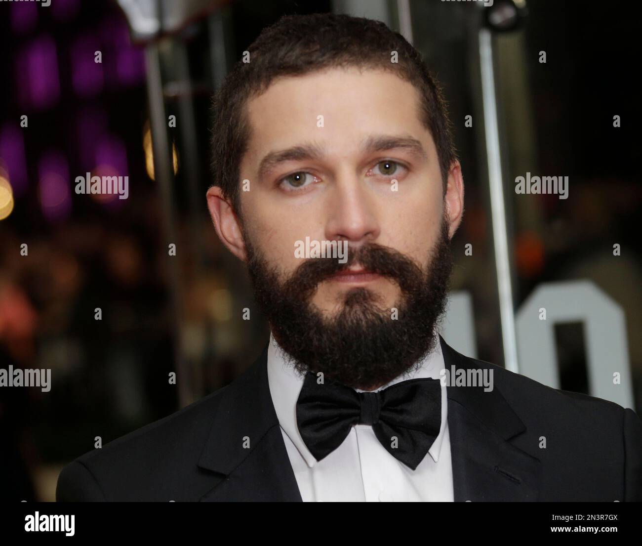 Actor Shia LaBeouf poses for photographers at the premiere for the film ...