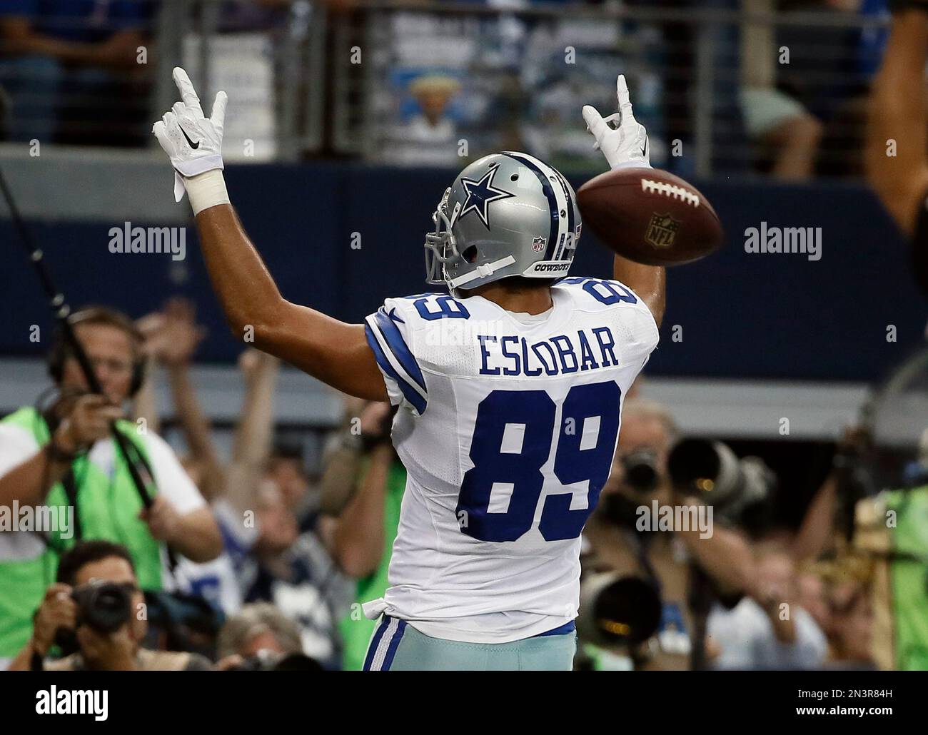 Dallas Cowboys tight end Gavin Escobar (89) celebrates scoring a ...