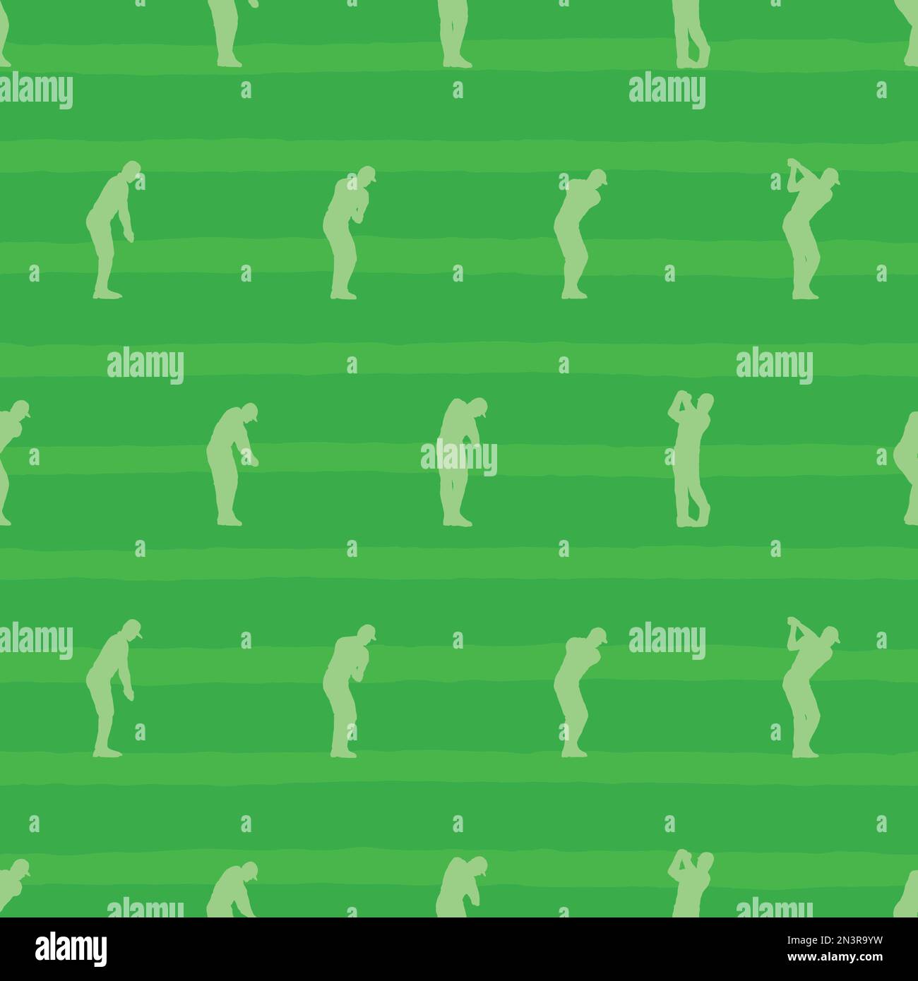 Golf Swing silhouette seamless pattern. Cartoon illustration vector ...