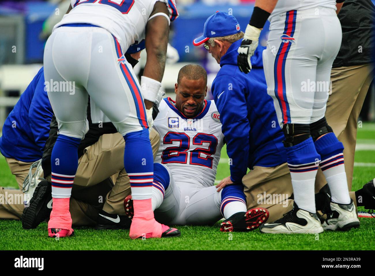 Buffalo Bills running back Fred Jackson (22) reacts after being injured ...