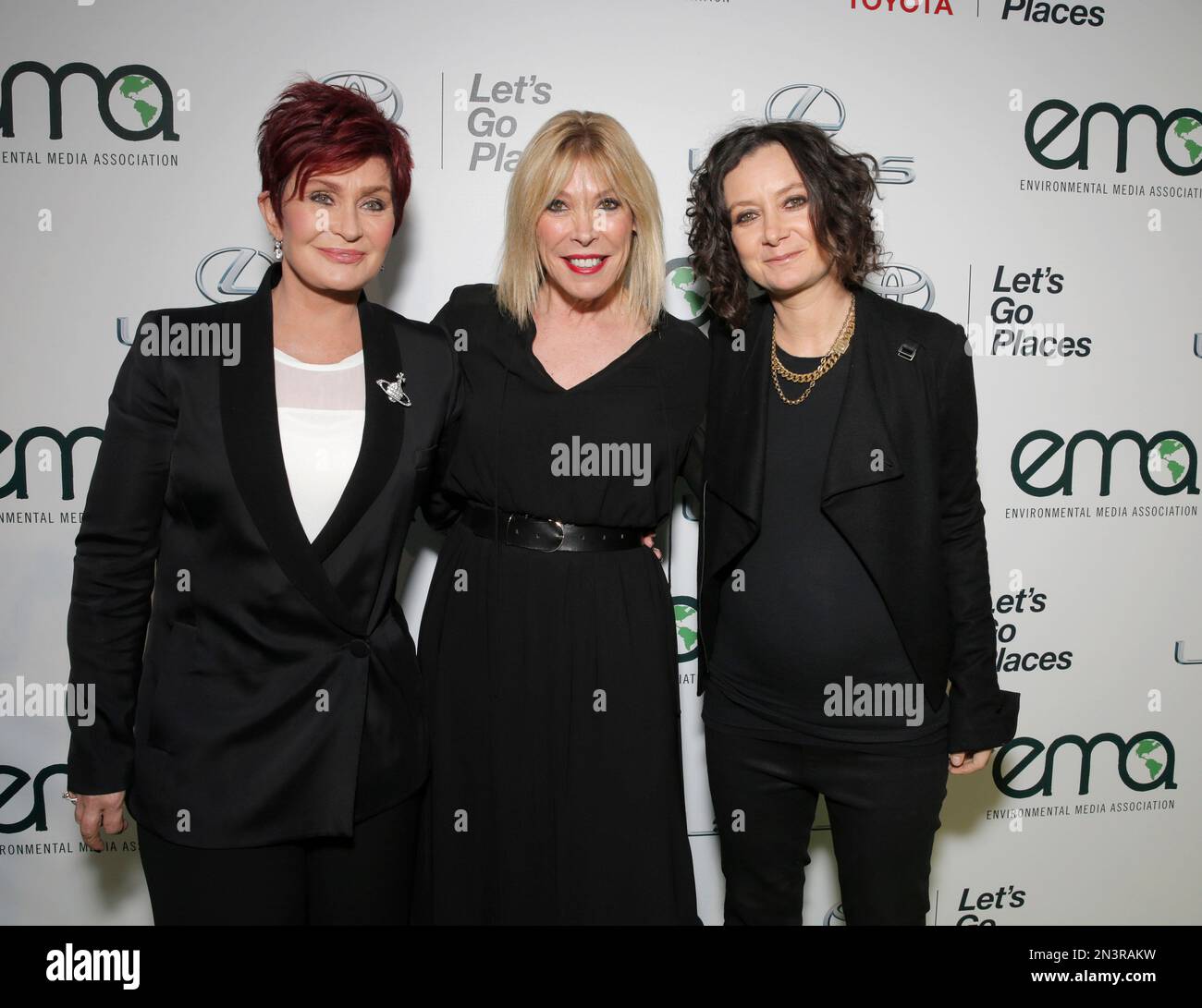 Sharon Osbourne, EMA President Debbie Levin and Sara Gilbert attend the ...