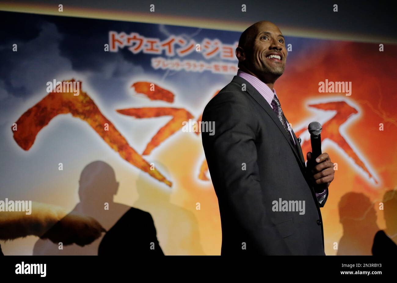 American actor Dwayne Johnson answers a question from his fan during a ...