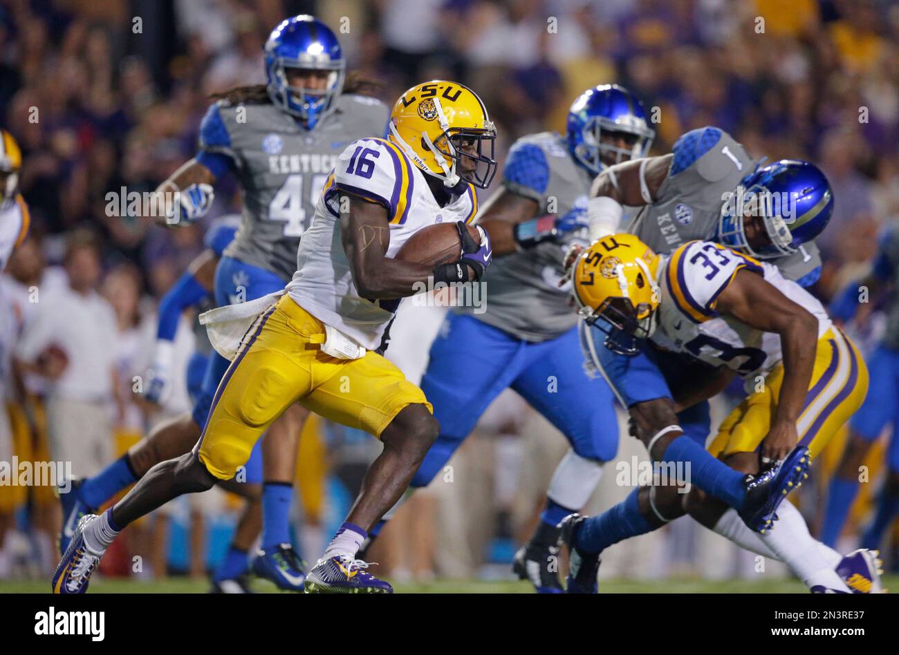 LSU returner Tre'Davious White (16) breaks free for a touchdown on a 67 ...